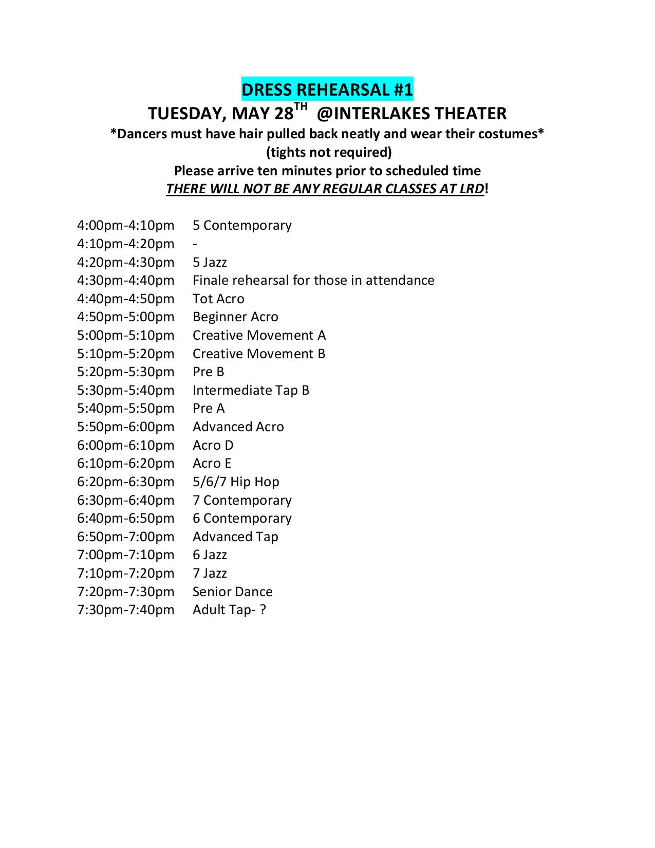 Recital dates-times-dress rehearsal INFO – Lakes Region Dance